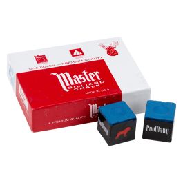 PoolDawg Blue Master Chalk (Box of 12 Cubes)
