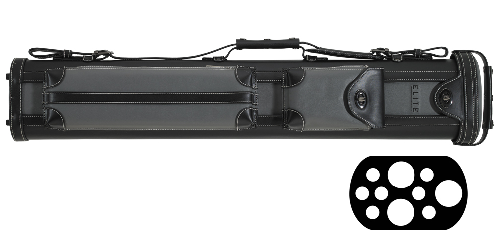 Elite 3x7 Vintage Pool Cue Case | Elite ECV37 Grey Case | Pooldawg.com