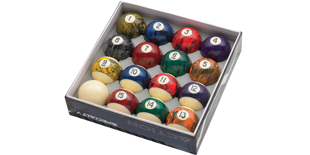 Action Black Swirl Marble Pool Ball Set