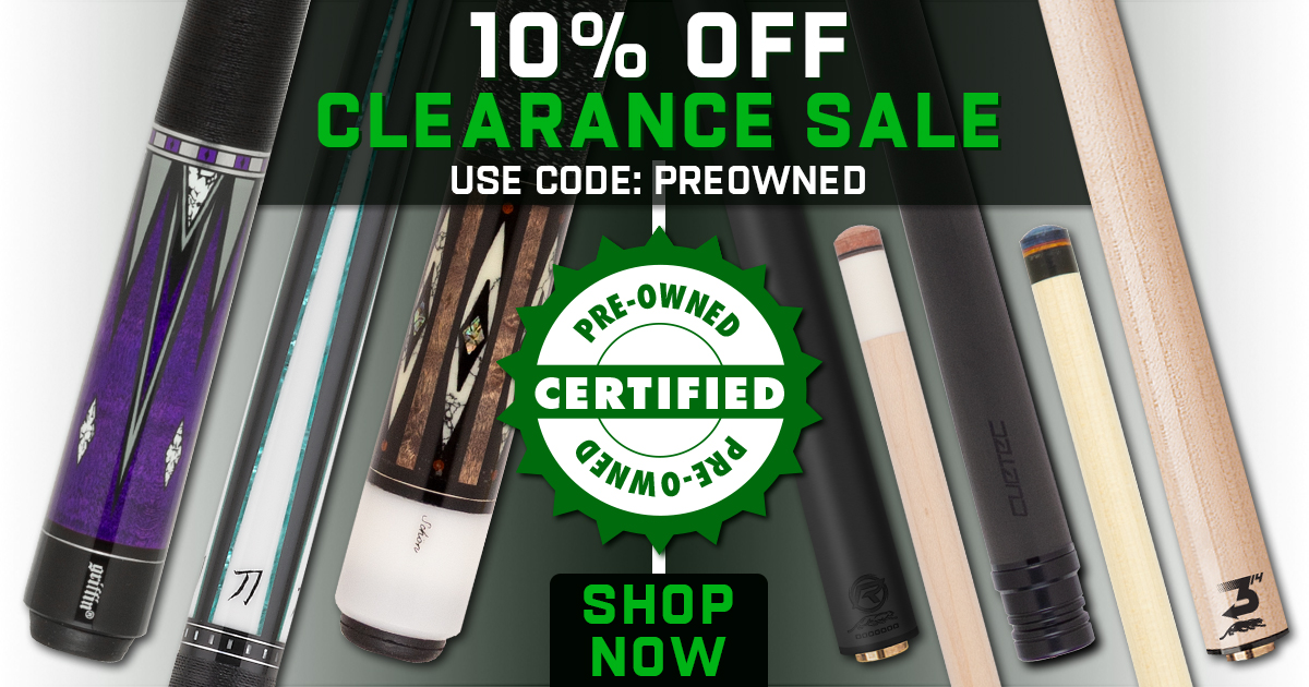 Billiards Clearance Sale! Get The Best Deals on Pool Cues and More!
